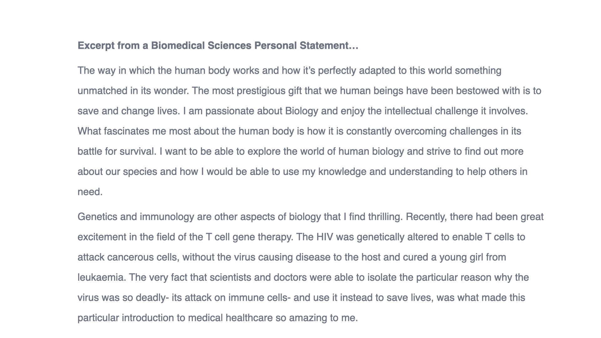 Biomedical Sciences Personal Statement Oxbridge Mind Biomedical Sciences Personal Statement Oxbridge Mind